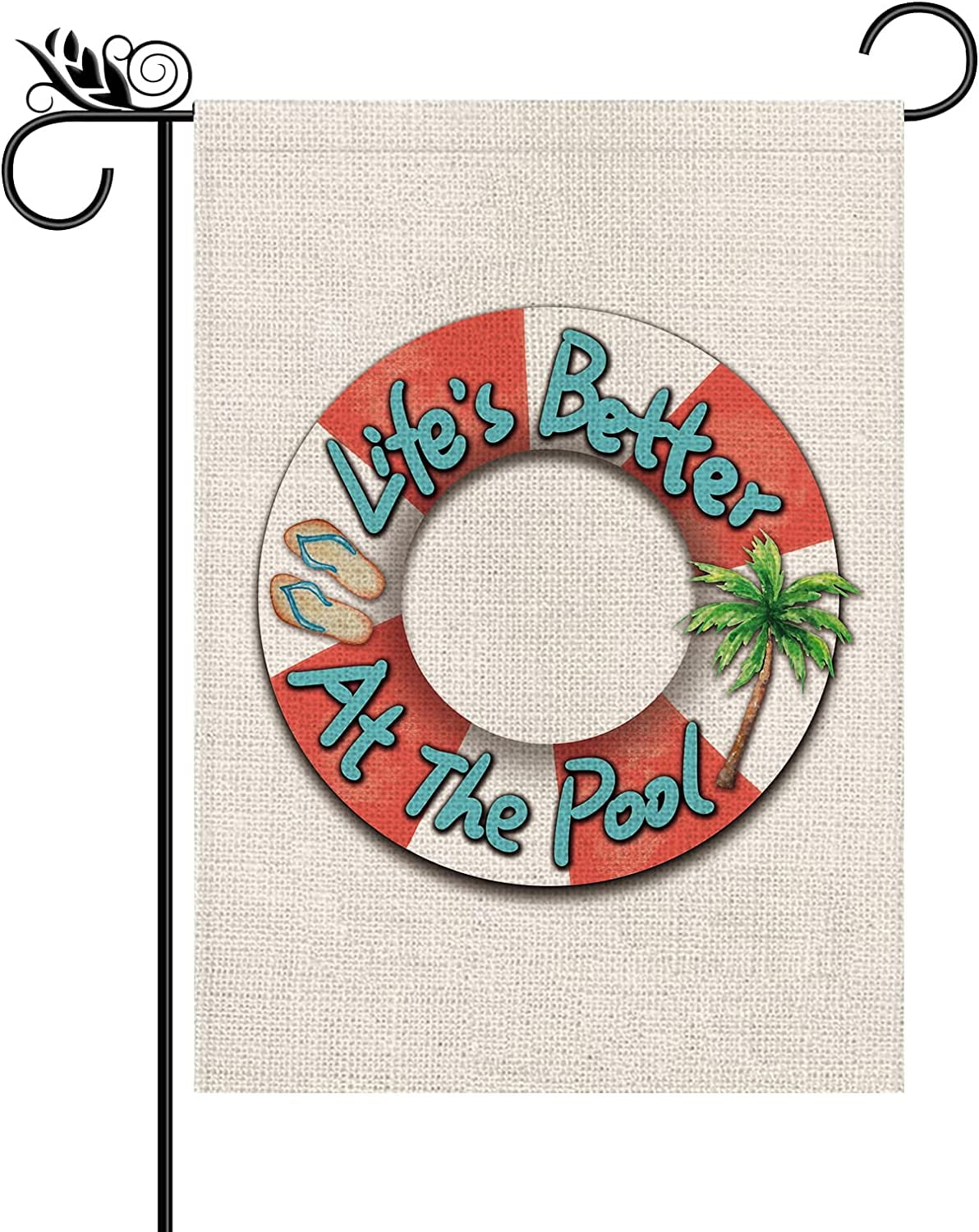 Pool Decorations Outdoor Pool Sign Summer Garden Flag Swimming Ring ...