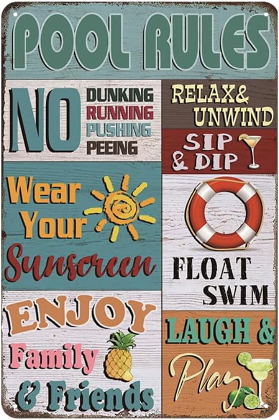 Pool Decorations Outdoor Swimming Pool Signs Pool Decor Pool Rules ...