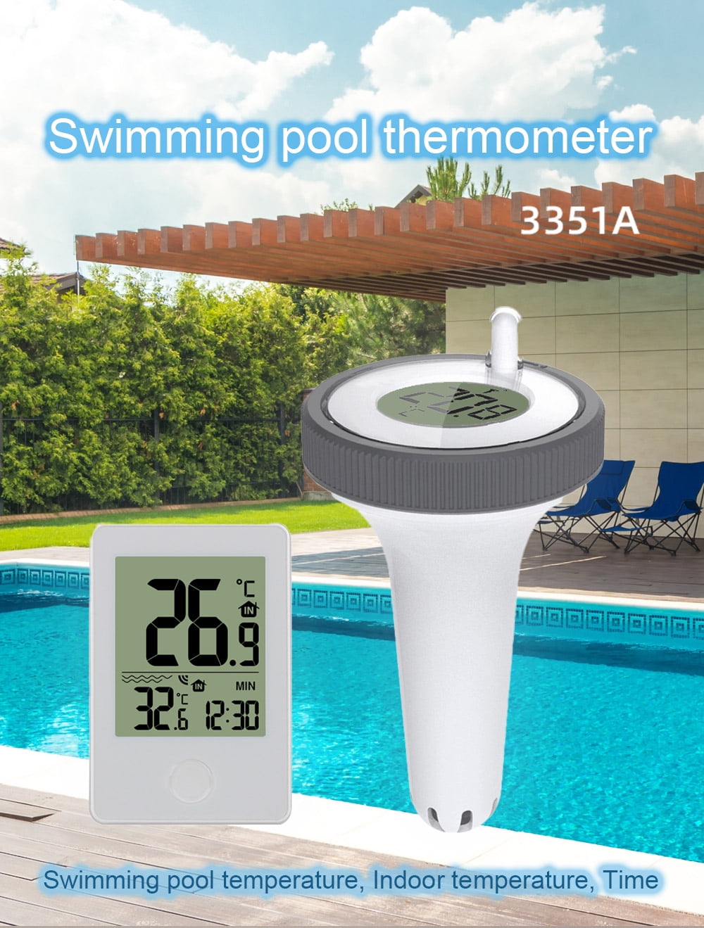 Pool Digital Swimming Pool Thermometer Floating ，Digital Outdoor ...