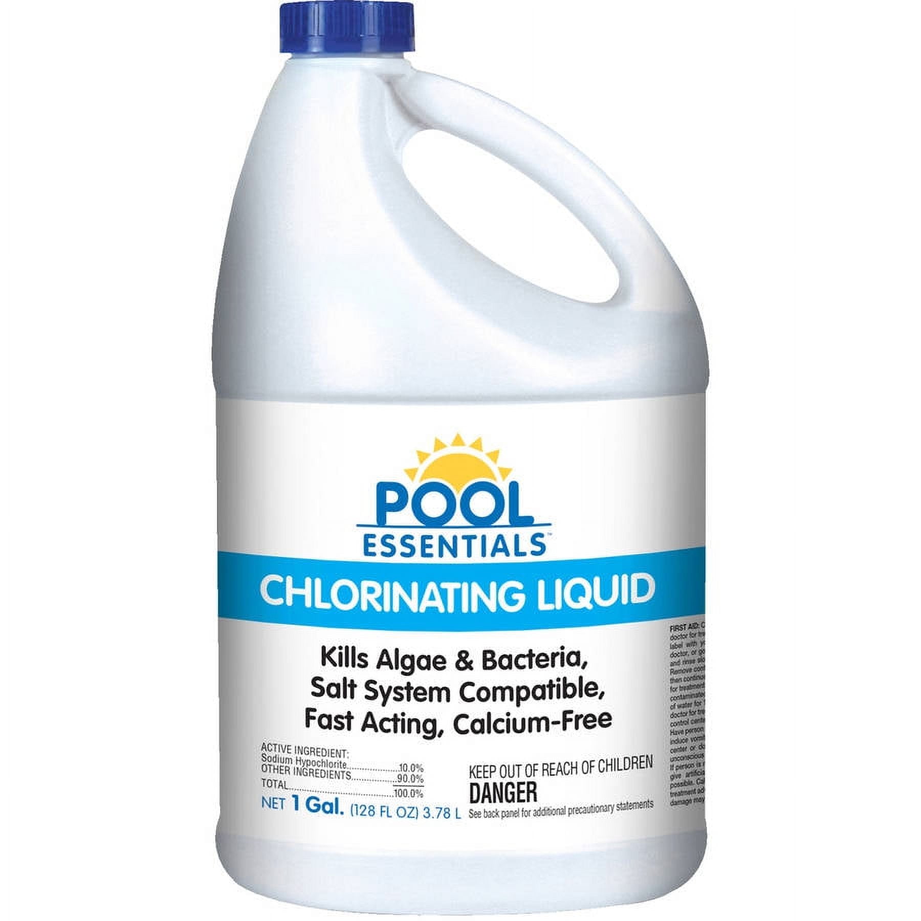 Pool Essentials Chlorinating Liquid, Weekly Pool Sanitizer, 1 Gallon, 5 ...