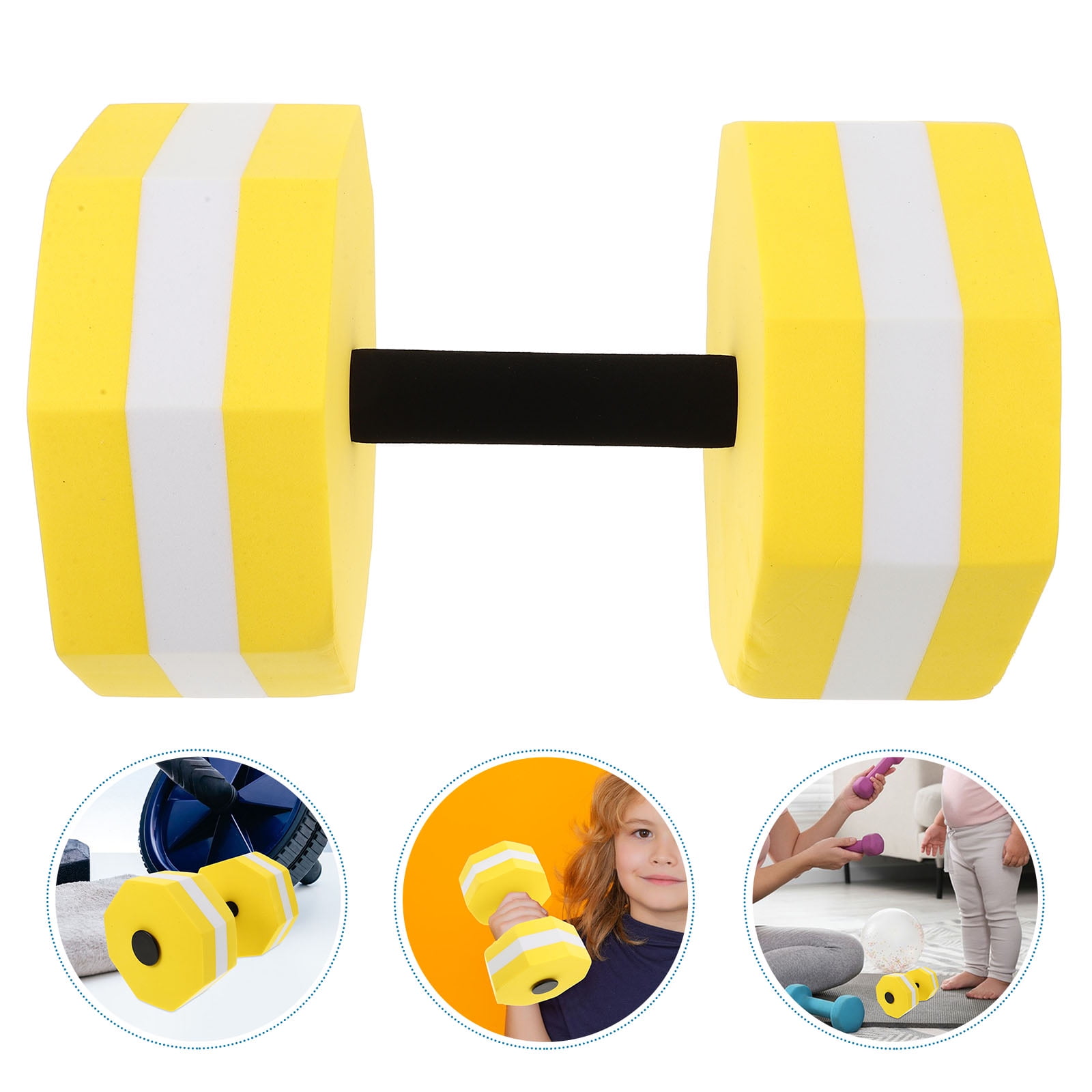 Yellow EVA Water Dumbbells for Pool Exercise Versatile Fitness Use ...