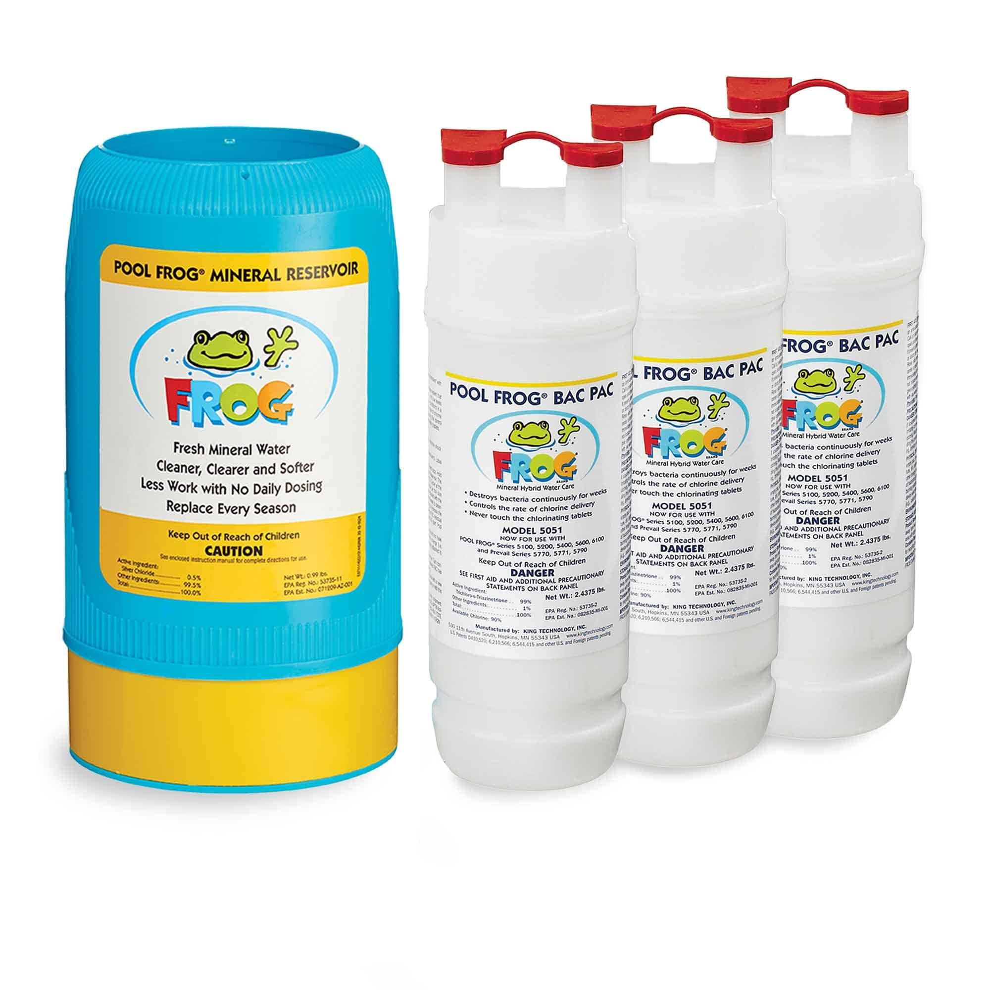 Pool FROG Model 6100 Mineral Reservoir + 3 Chlorine Bac Pacs, Mineral and Chlorine Replacement ...