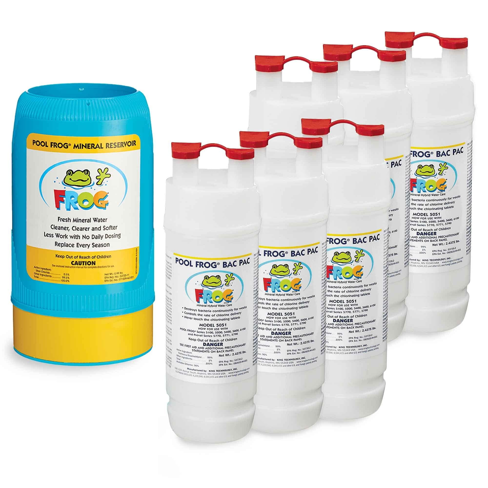 Pool FROG Model 6100 Mineral Reservoir + 6 Chlorine Bac Pacs, Mineral ...