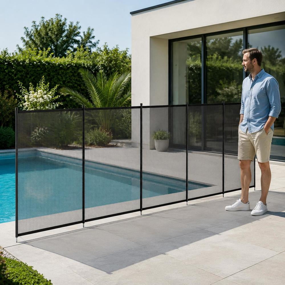 Pool Fence, 4 X 48 Ft Removable Child Safety Fencing for Inground Pools ...