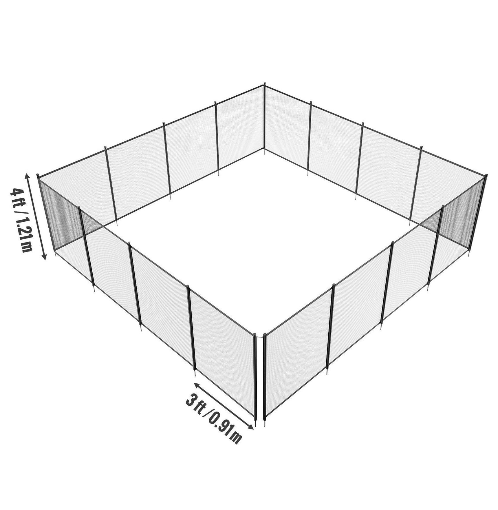 Pool Fence 4x48 FT, Removable Safety Fencing for Inground Pools, Child ...
