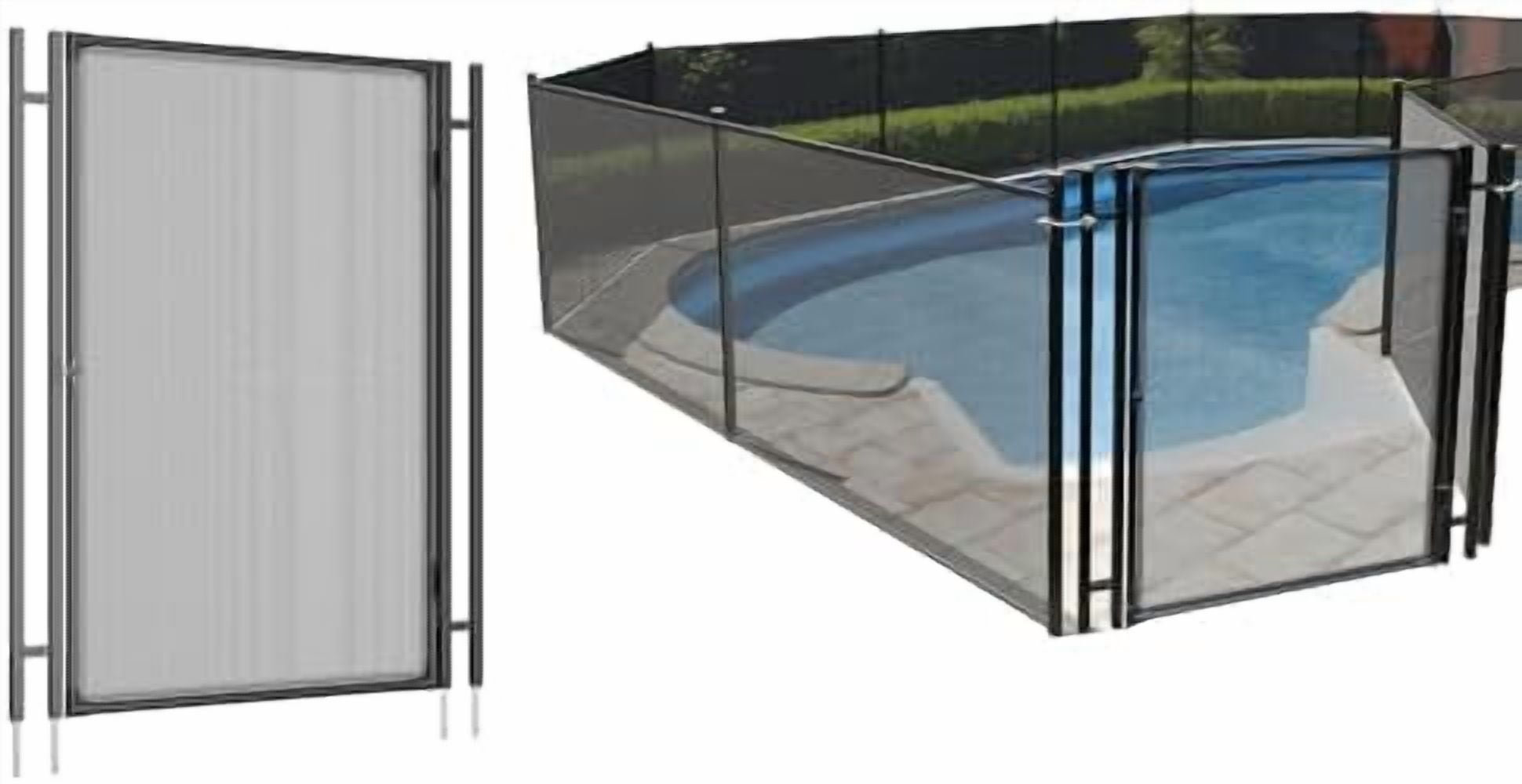 Pool Fence Gate,4 X 2.5 FT Pool Safety Gate for Inground Pools, Easy ...