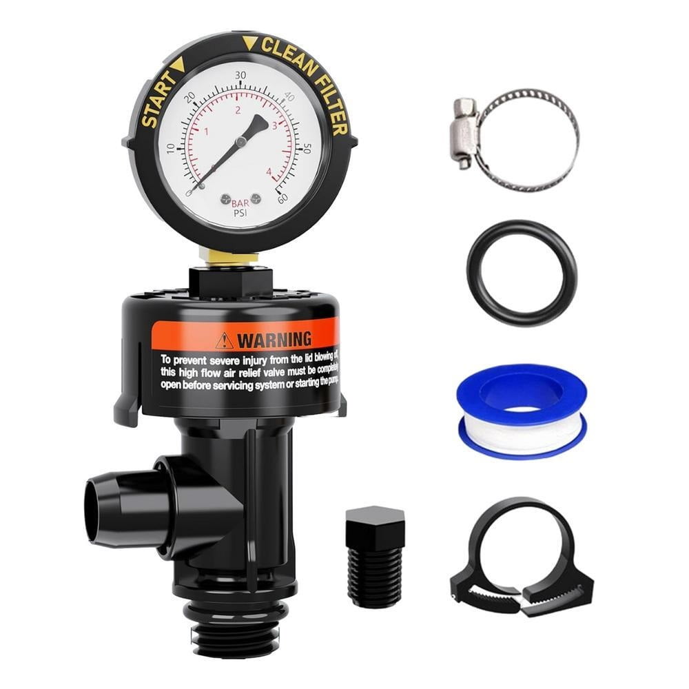Pool Filter Air Release Valve Air Relief Valve Pressure Gauge High Flow ...