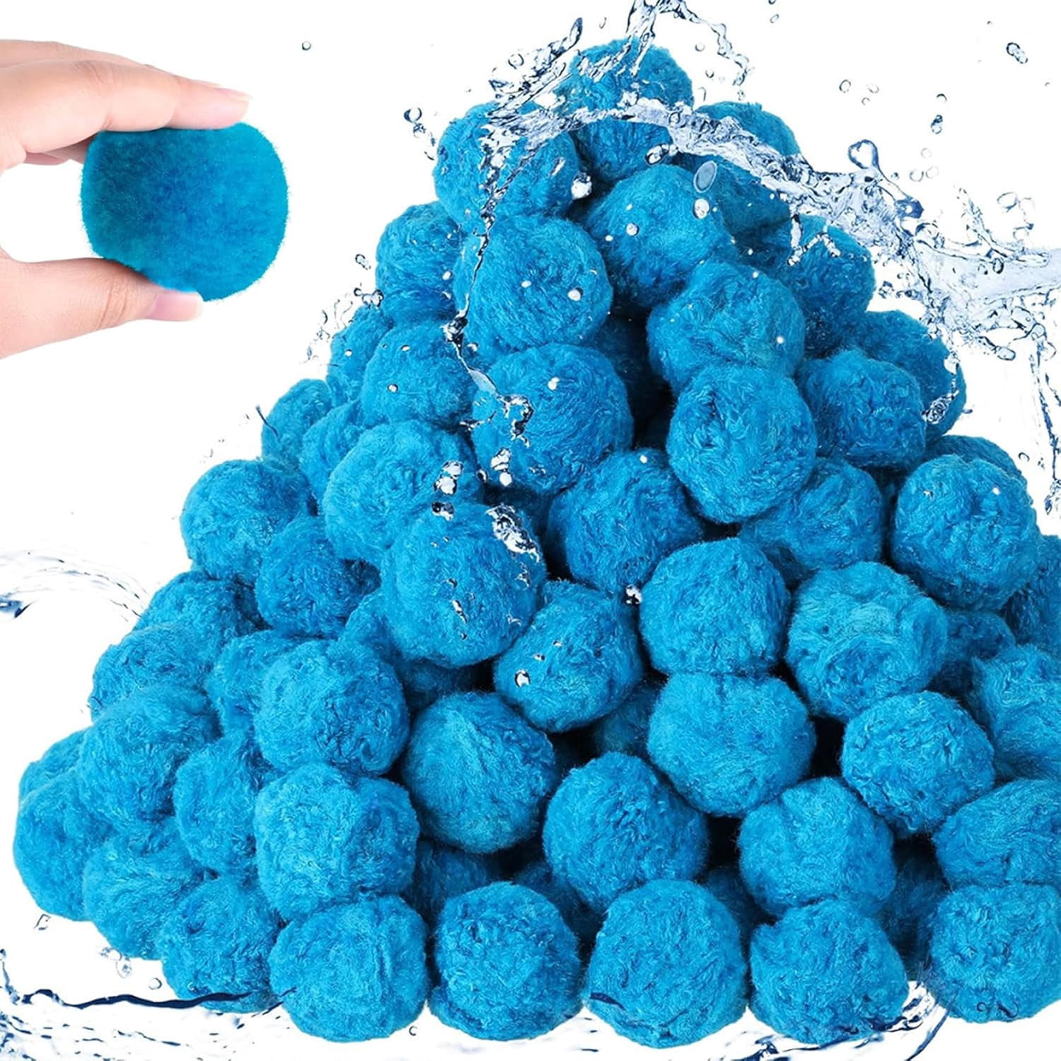 Pool Filter Balls 1.54 Lbs Fiber Pool Filter Media Reusable Bath Ball ...