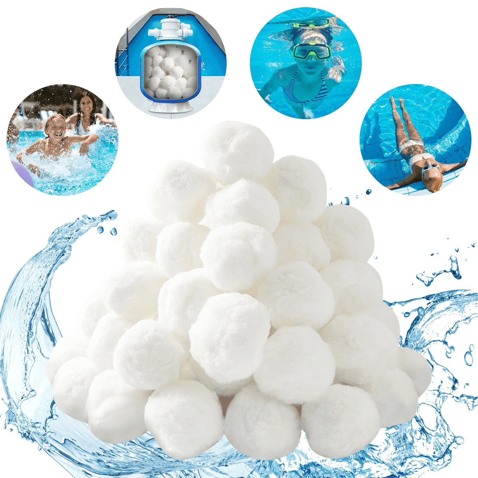 1.76 lbs Eco-Friendly Pool Filter Ball for Sand Filter Pump, Reusable ...