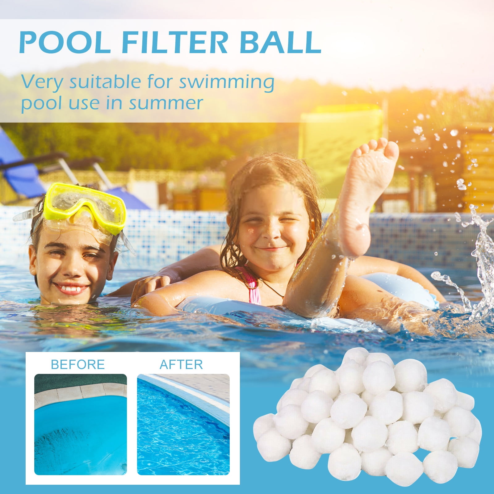 Pool Filter Balls for Sand Filter, Eco-Friendly Reusable Pool Fiber ...
