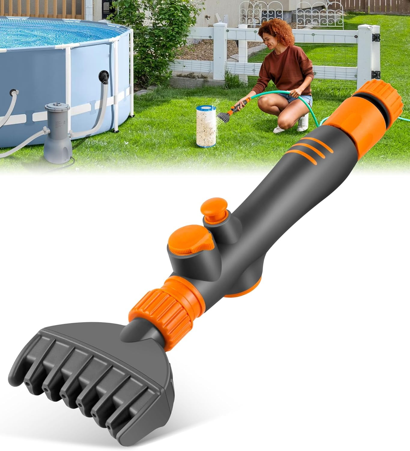 Pool Filter Cartridge Cleaner Tool – Adjustable Pressure Spa & Hot Tub ...