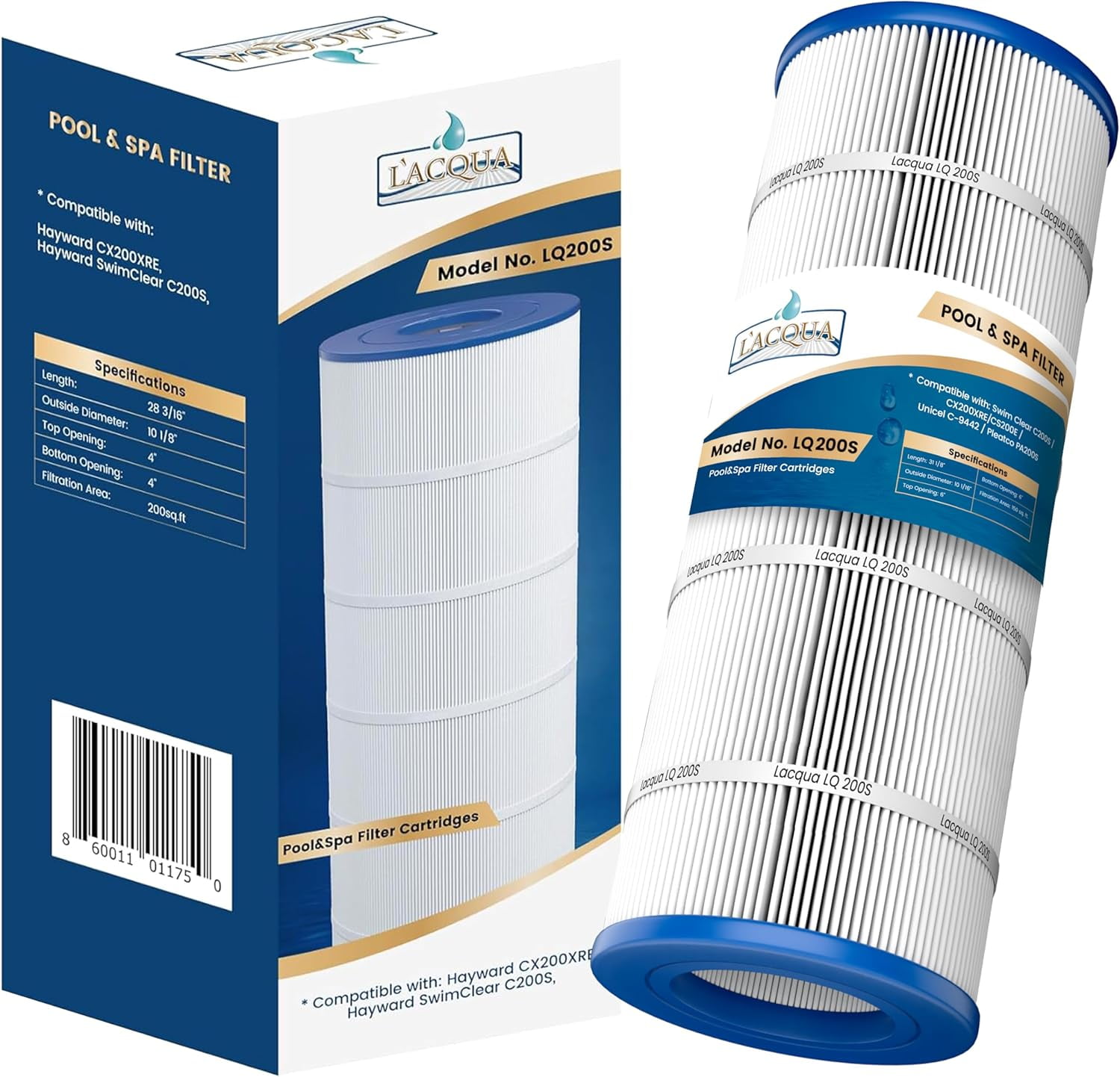 Pool Filter Cartridge LQ200S 200SqF for SwimClear Hayward C200S ...