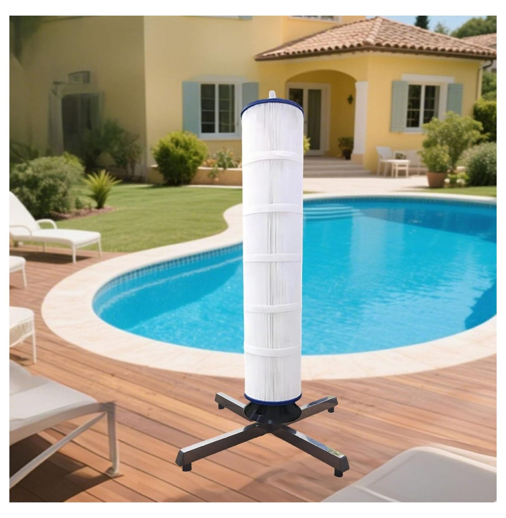 Pool Filter Cleaner Tool with Stainless Steel Stand, Pool Cartridges ...