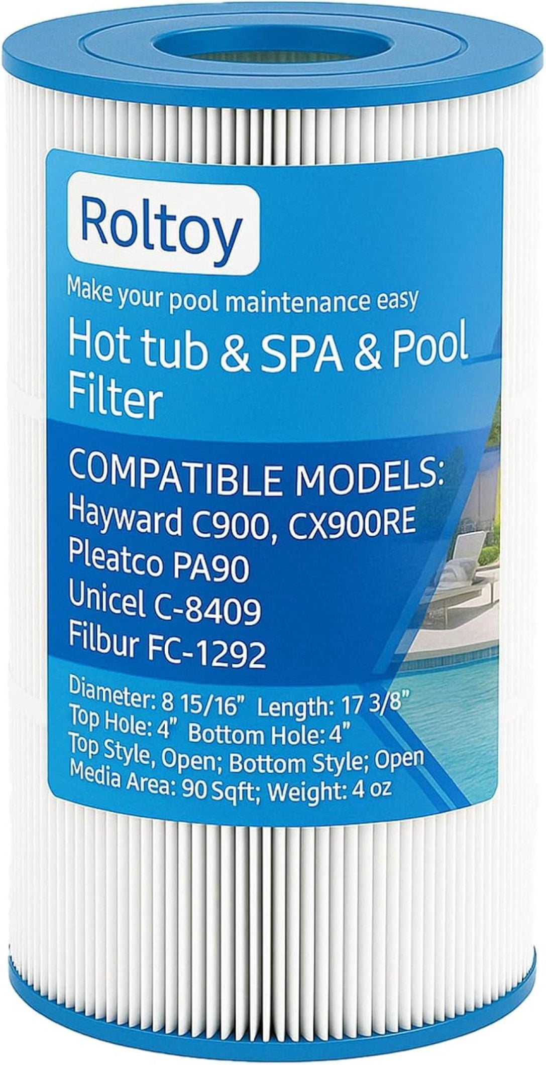 Pool Filter Compatible with Hayward CX900RE, C900, Pleatco PA90, Unicel ...