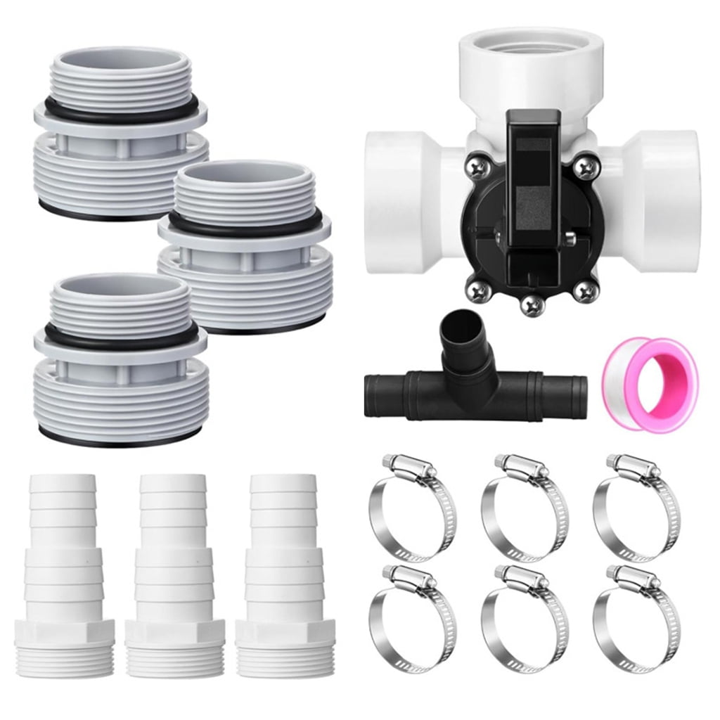 Pool Filter Hose Adapter Set 3 Way Diverter Valves Seal Rings and Hose ...