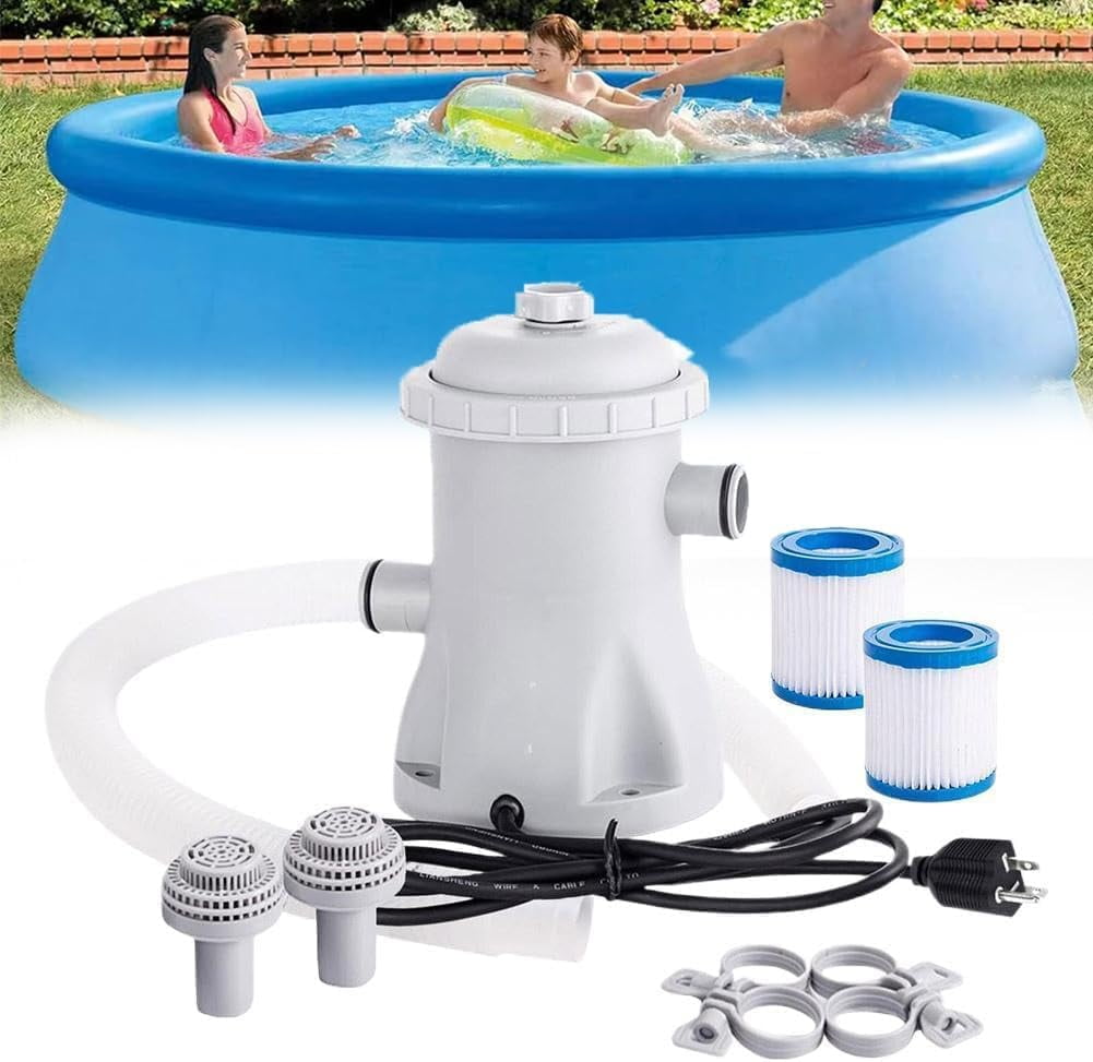 Pool Filter Pump, Paddling Pool Electric Water Pump, 300 GPH Pool ...