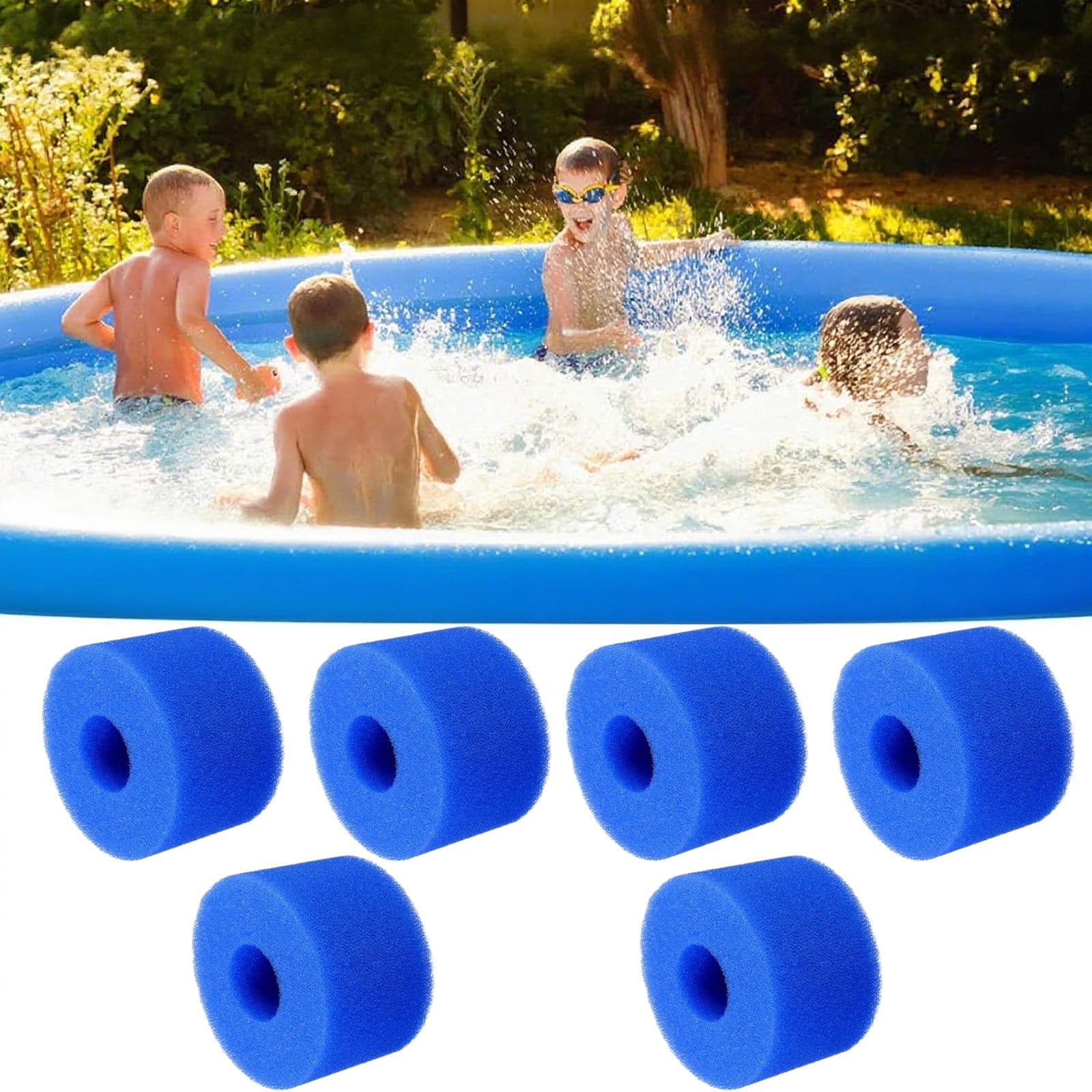 Pool Filter Sponge Set, Reusable and Washable Blue Column Filters for ...