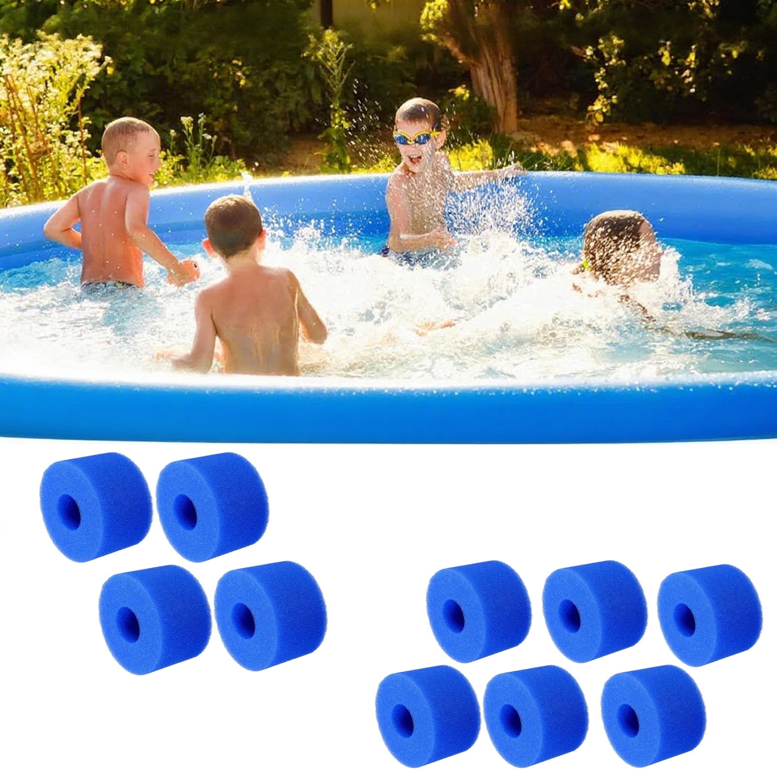 Pool Filter Sponge Set, Reusable and Washable Blue Column Filters for ...
