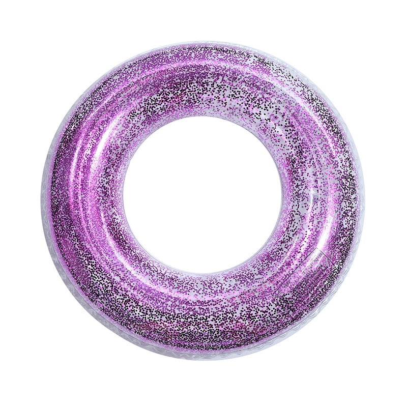 Pool Float 32.5" Swim Ring, Pool Floats Kids Summer Glitter Pool Tube ...