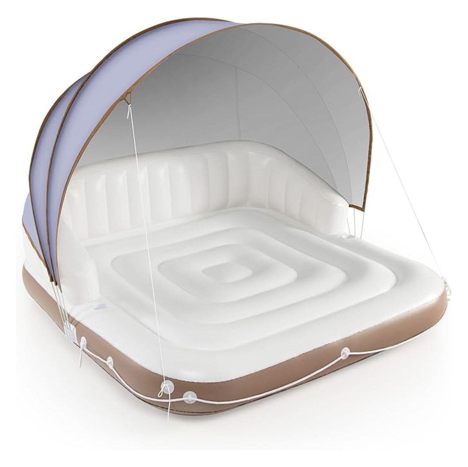 Pool Float with Canopy, Inflatable Floating Island 2 Person with UPF50 ...