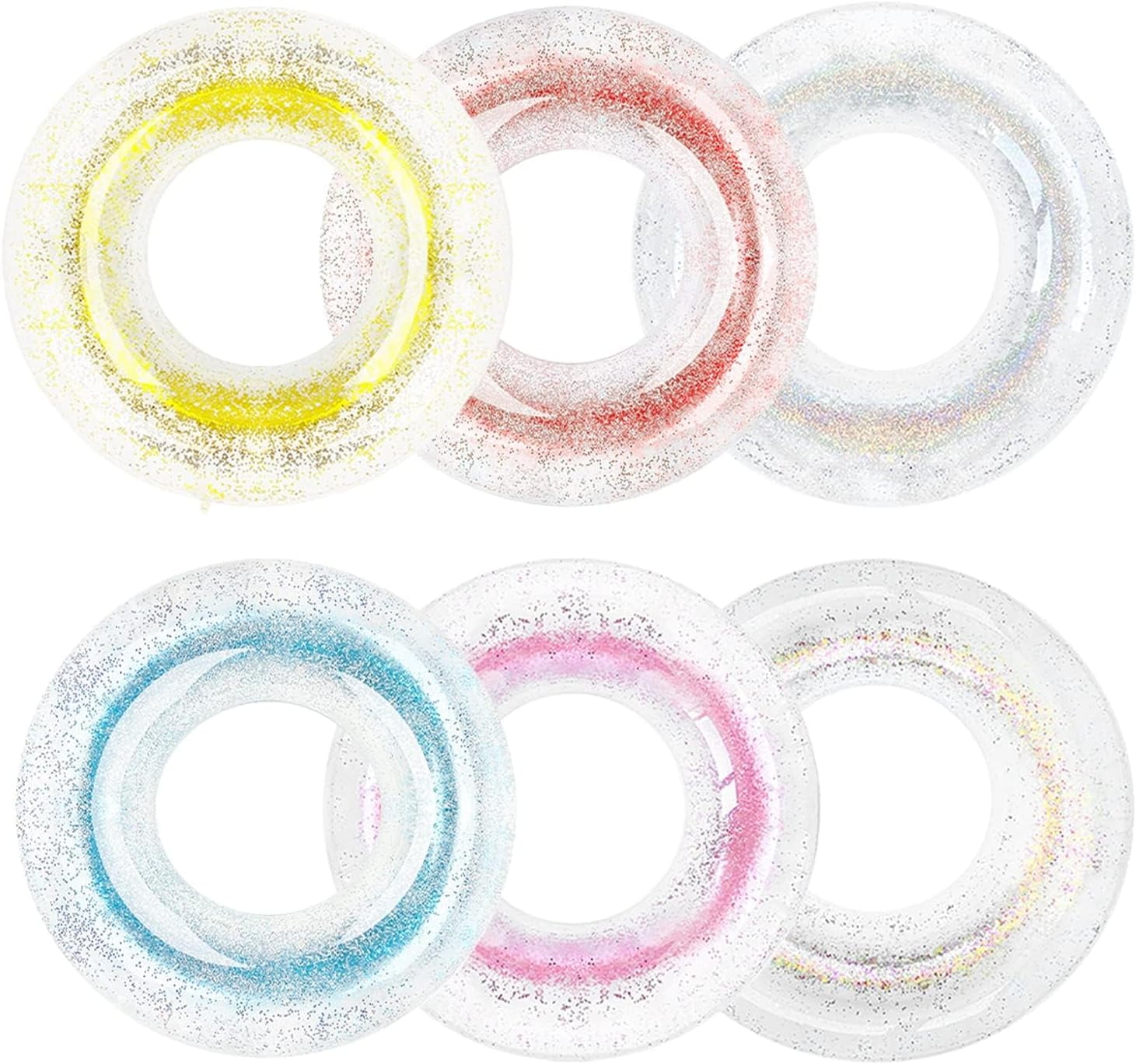 Pool Float, Pool Floats Kids Summer Glitter Pool Tube with Confetti ...