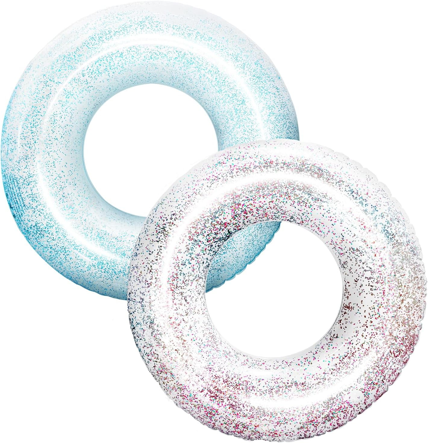 Pool Float, Pool Floats Kids Summer Glitter Pool Tube with Confetti ...
