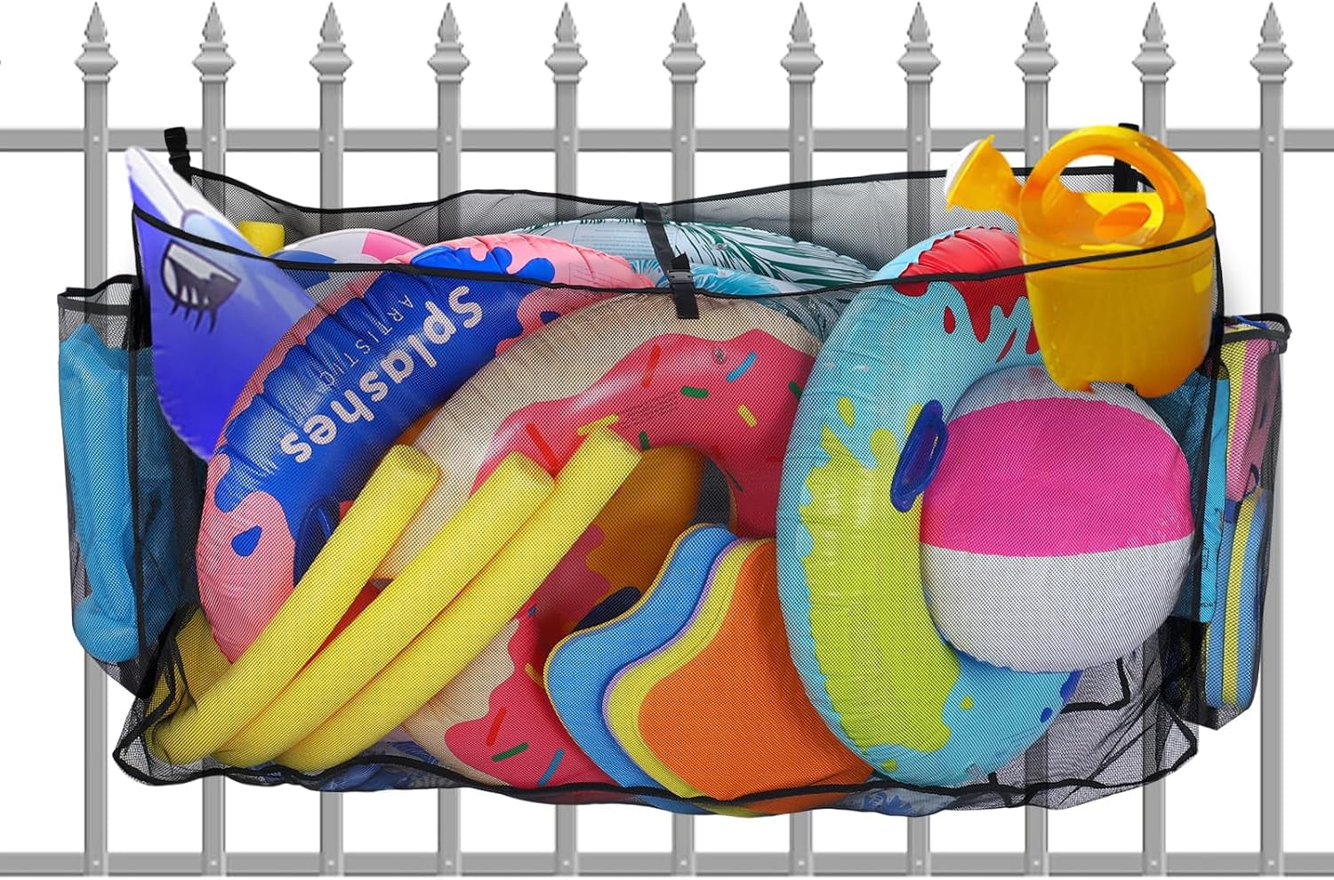 Pool Float Storage Bag - 58x31.5x13in Large Hanging Pool Toy Storage ...