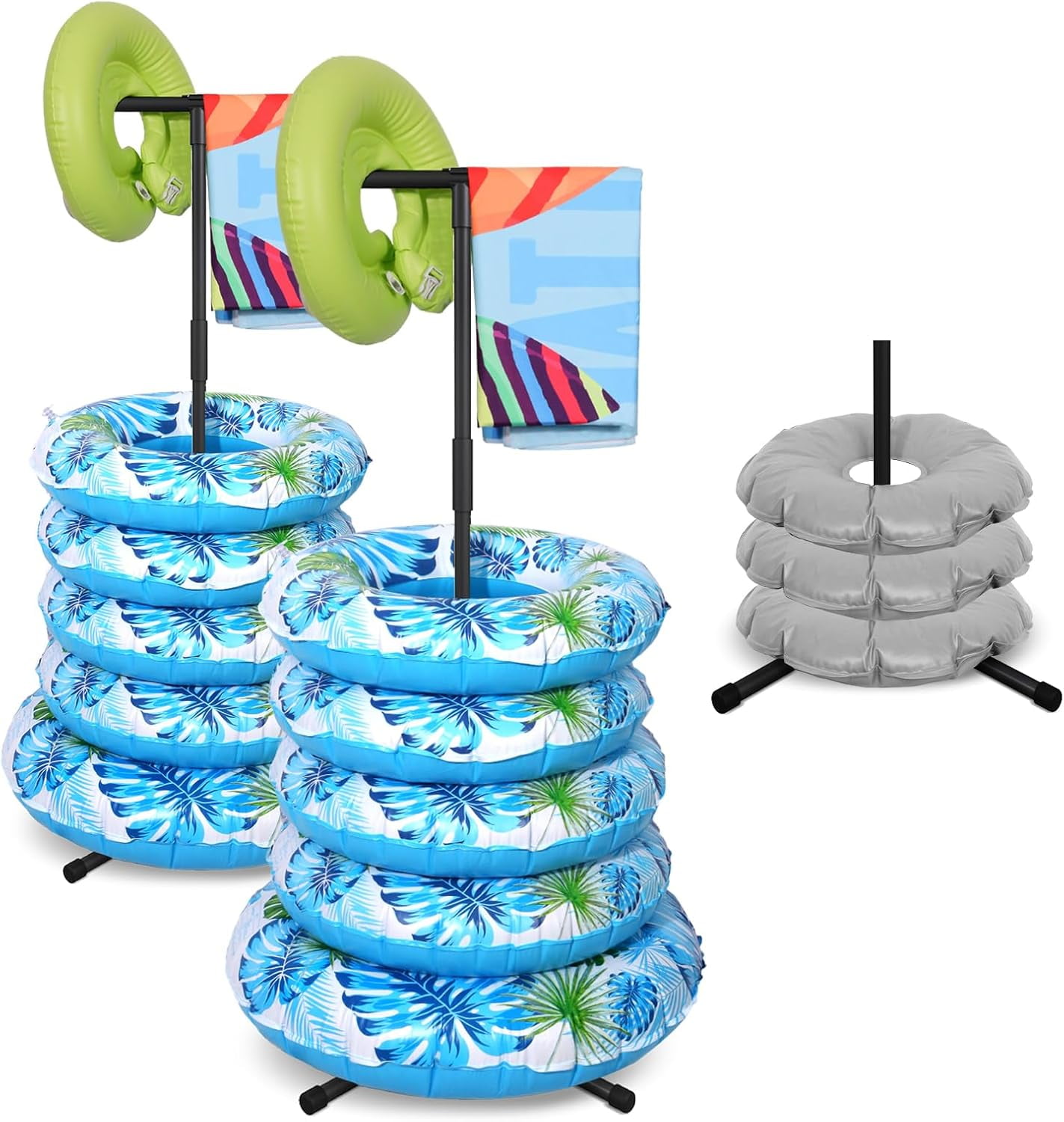 Pool Float Storage, Metal Adjustable Pool Float Holder for Outdoor Pool ...