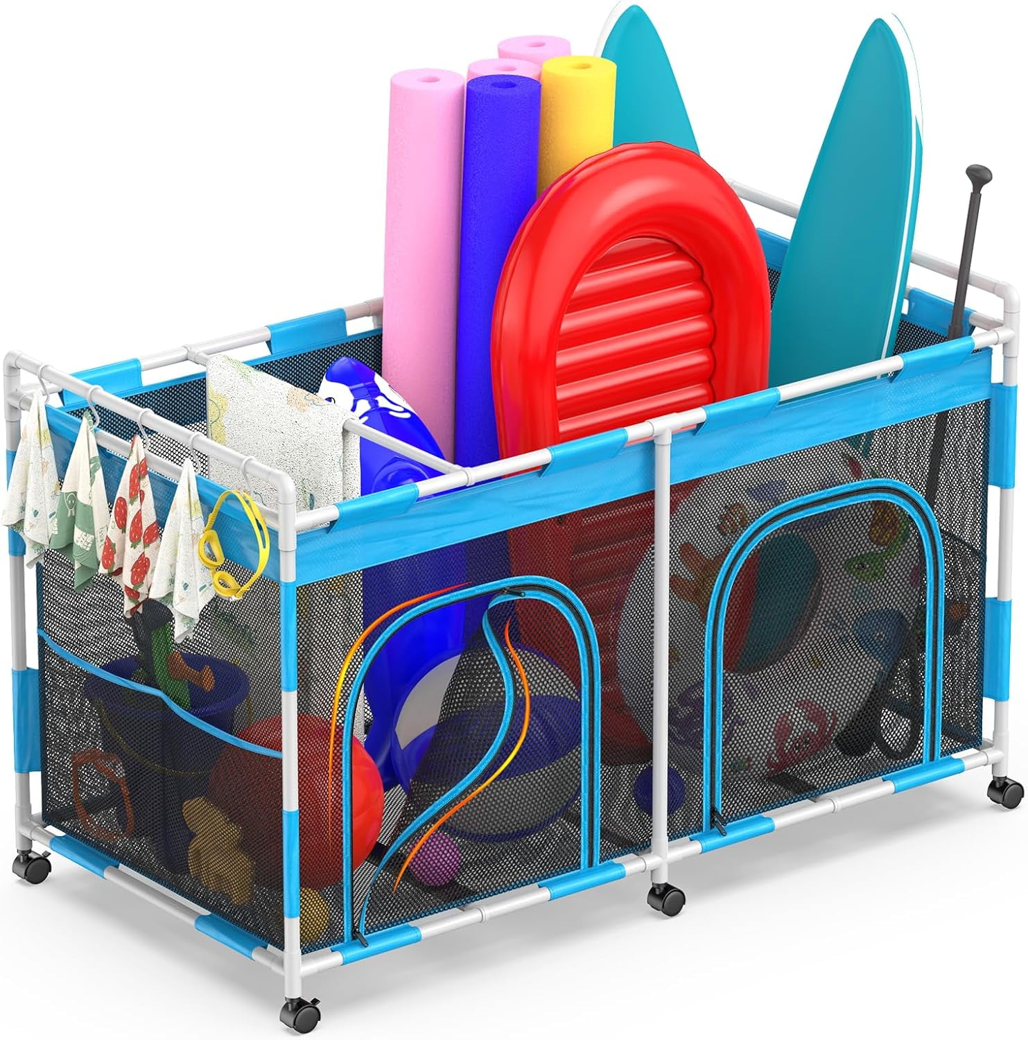 Pool Float Storage Organizer - 288 Gallon Large Capacity Pool Toy ...