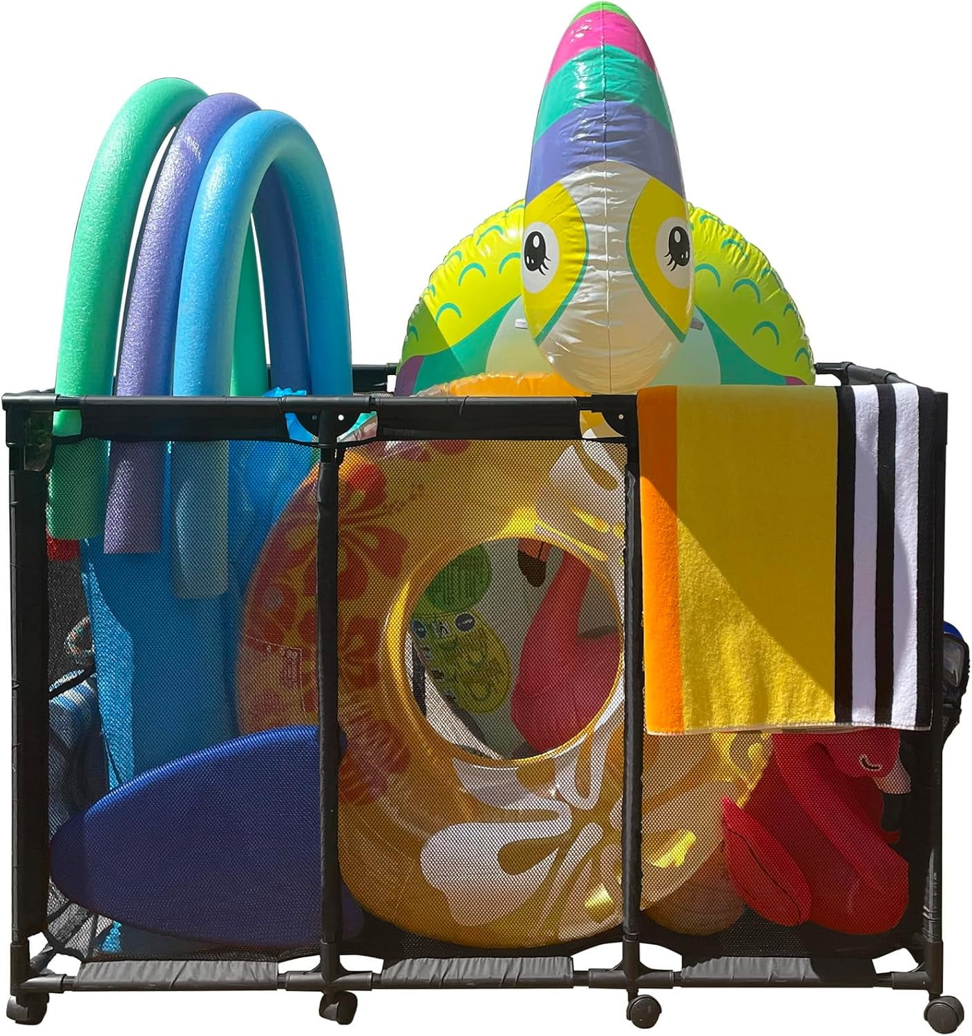 Pool Float Storage Organizer for Pool Noodles Floats Inflatables Towels ...
