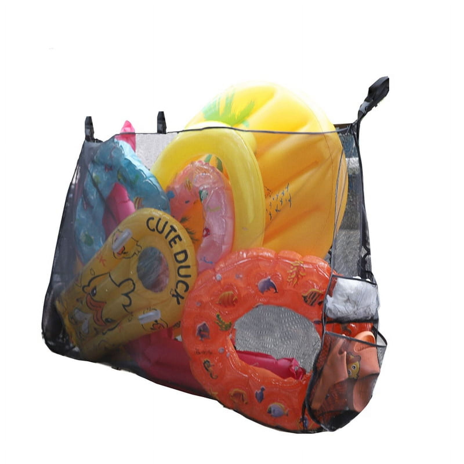 Large Pool Float Storage Bag Mesh Organizer, 158x100x40cm Black Gray ...