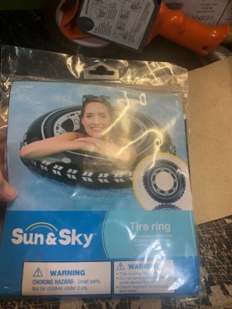Pool Float Tube PVC Swim Ring Inflatable Red 35 Inch by Sun Sky New ...