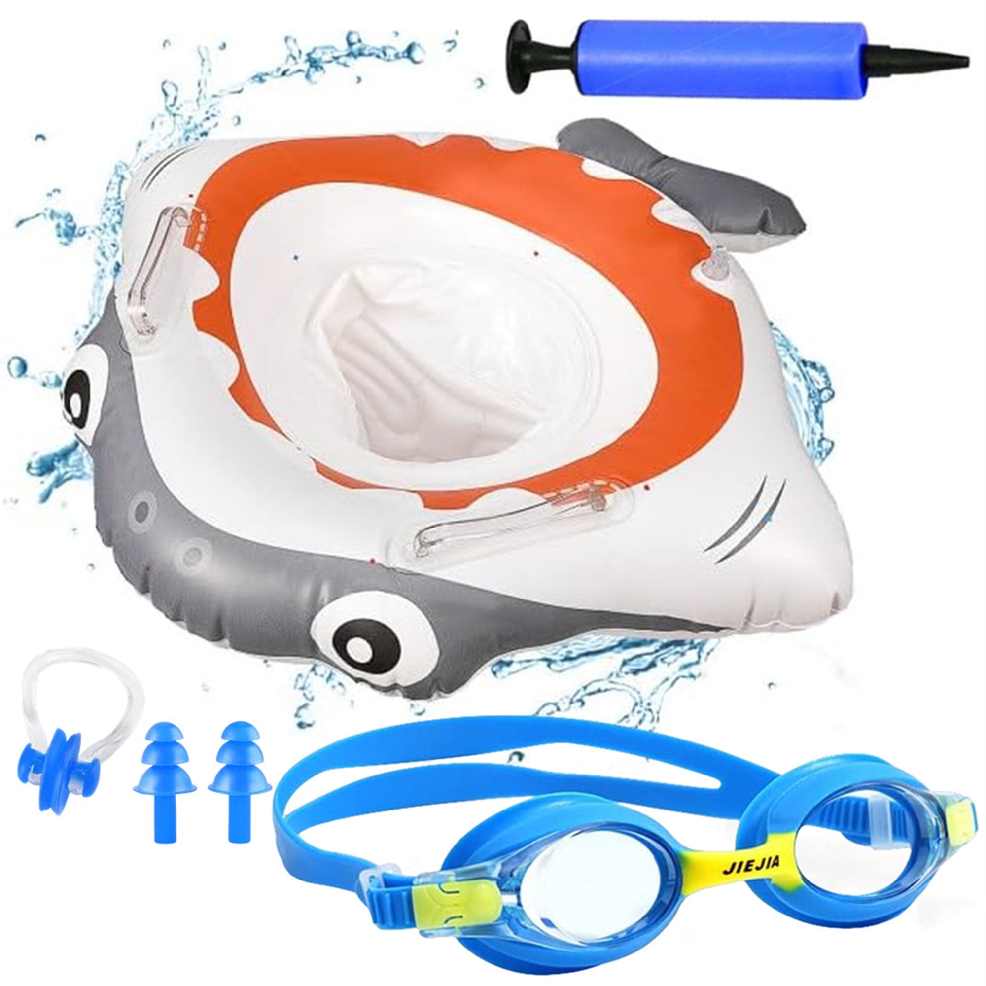 Pool Float for Kids,Inflatable Shark Swim Ring with Seat and Handle ...