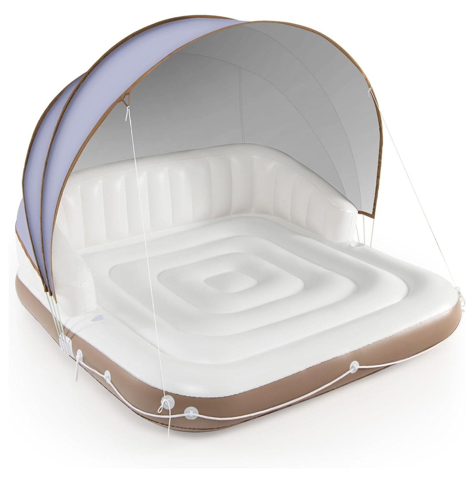 Pool Float with Canopy, Inflatable Floating Island 2 Person with UPF50 ...