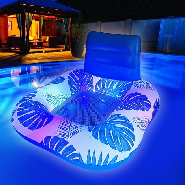 Pool Floating Row, Inflatable Lounger Chair With Backrest For Pool ...