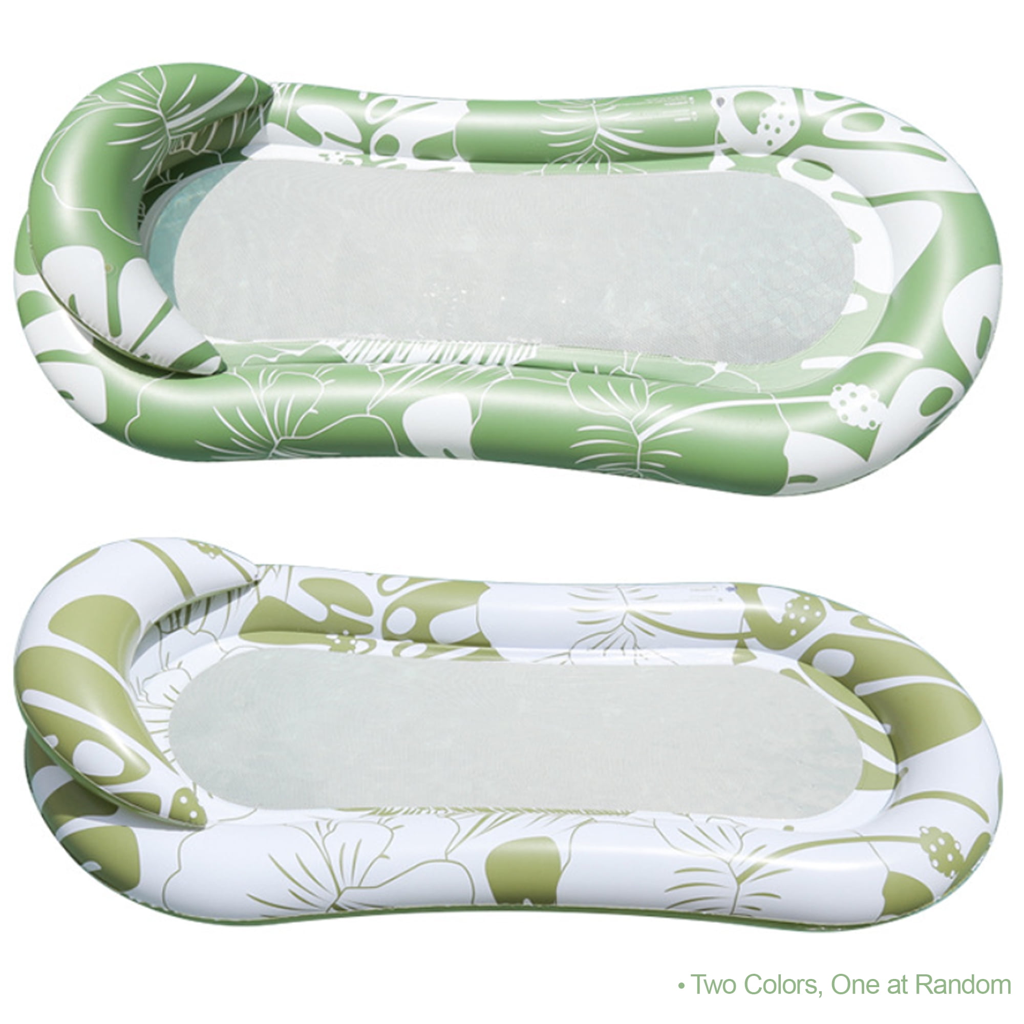 Pool Floats for Adult, Inflatable Swimming Pool Mattress with Headrest ...