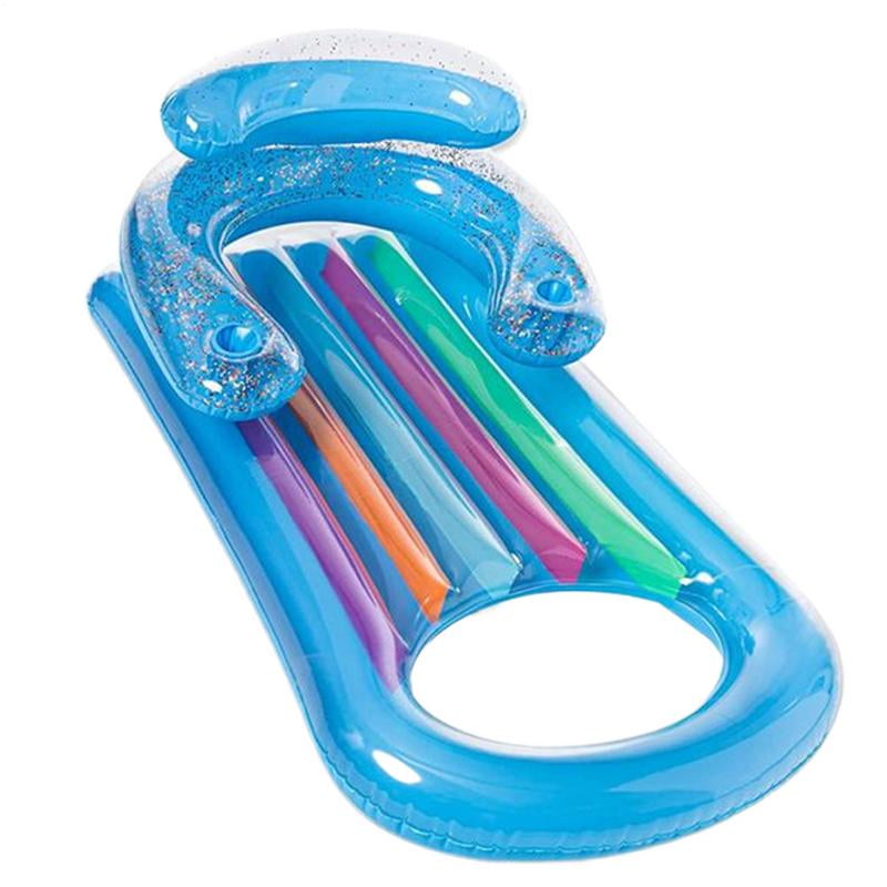 Pool Floats For Adults Inflating Water Lounger Splash-proof Inflatable ...