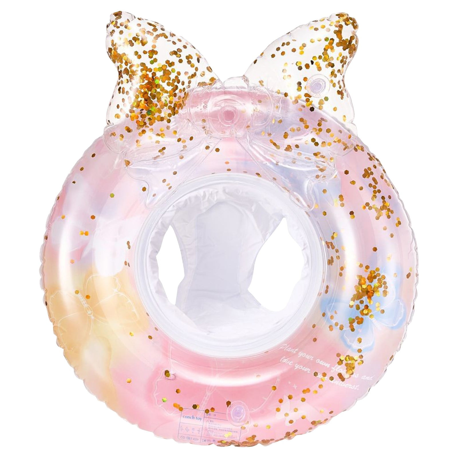 Pool Floats Glitter Rose Gold,Inflatable Bow and Wing Pool Float Swim ...