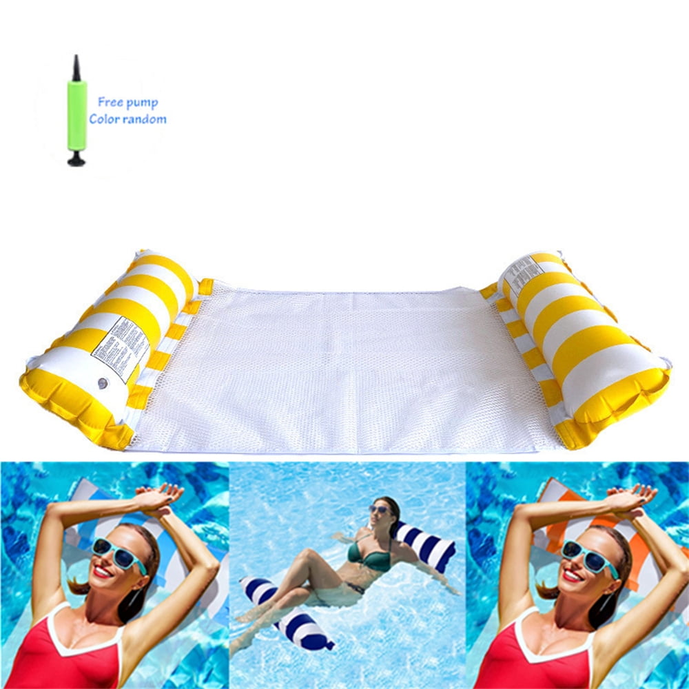 Pool Floats Inflatable Swimming Pool Loungers Water Hammock Free Pump ...