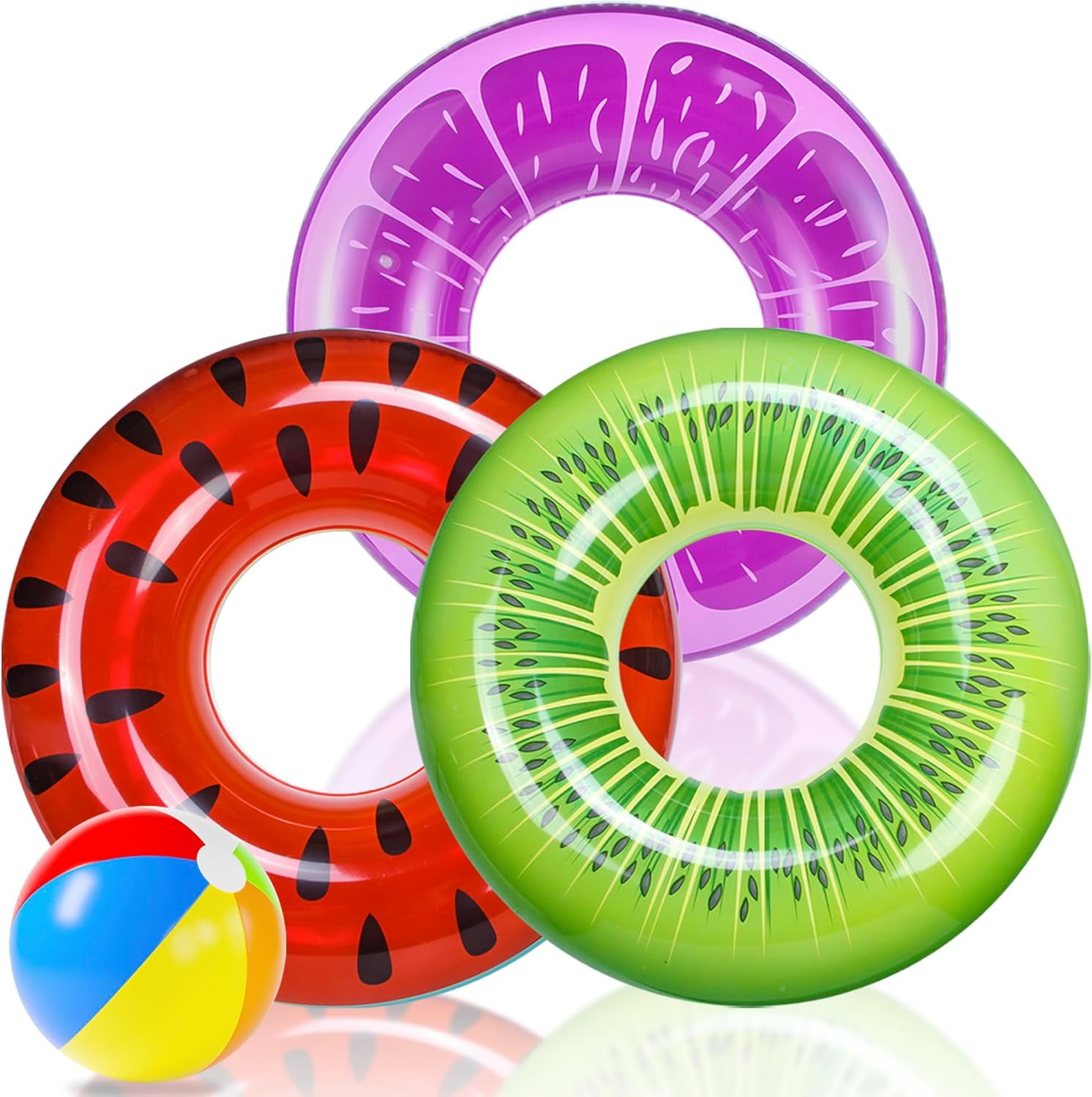 Pool Floats Set, Pool Swim Tubes Rings, Inflatable Pool Floaties Beach ...