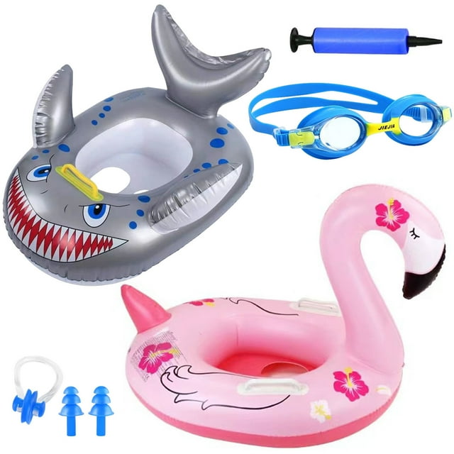 Pool Floats for Kids, 2 Pack Swim Rings with Safety Seat and Handle ...