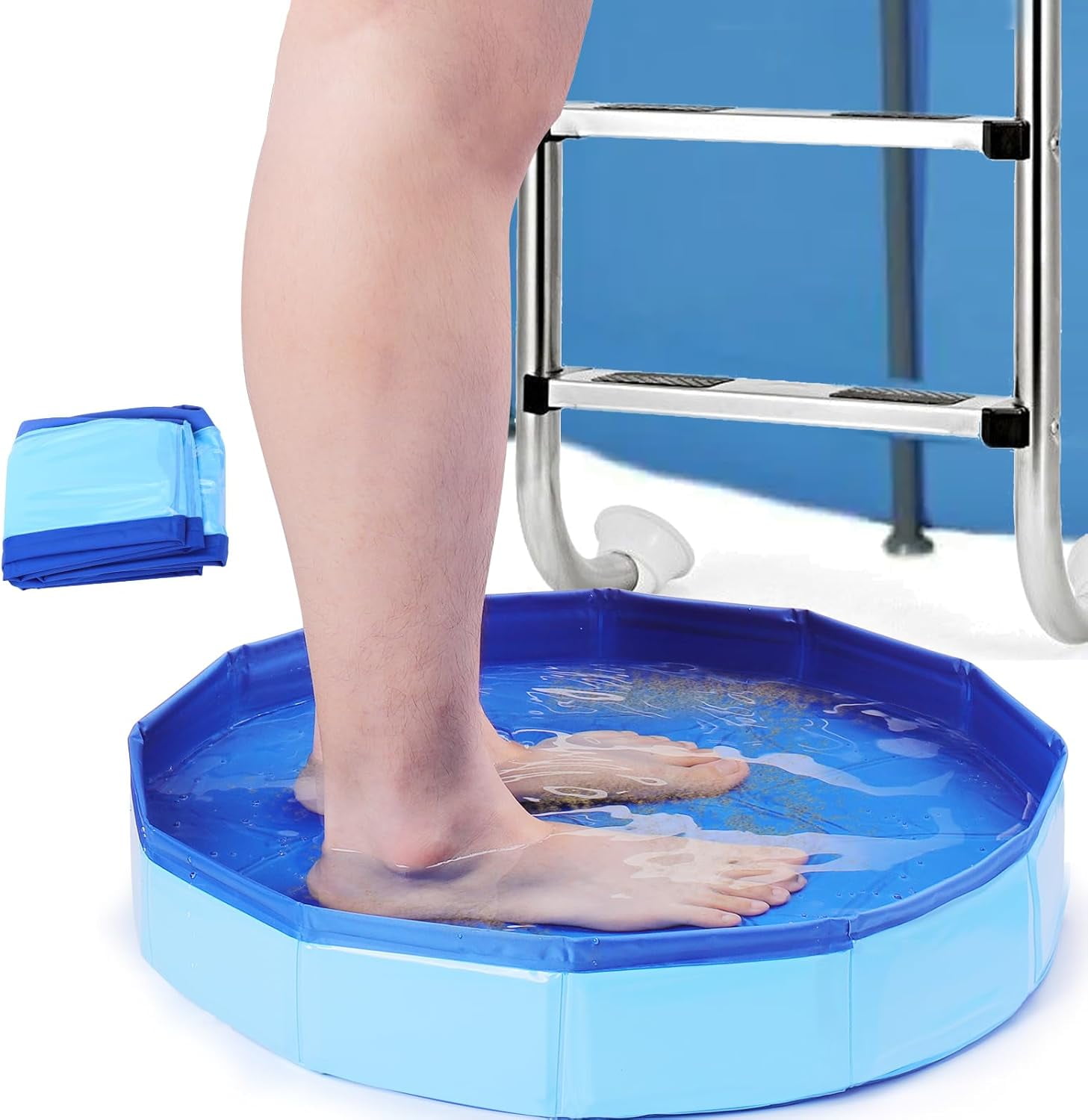 Pool Foot Bath - Inflatable-Free and Foldable, Foot Soaking Bath Basin ...
