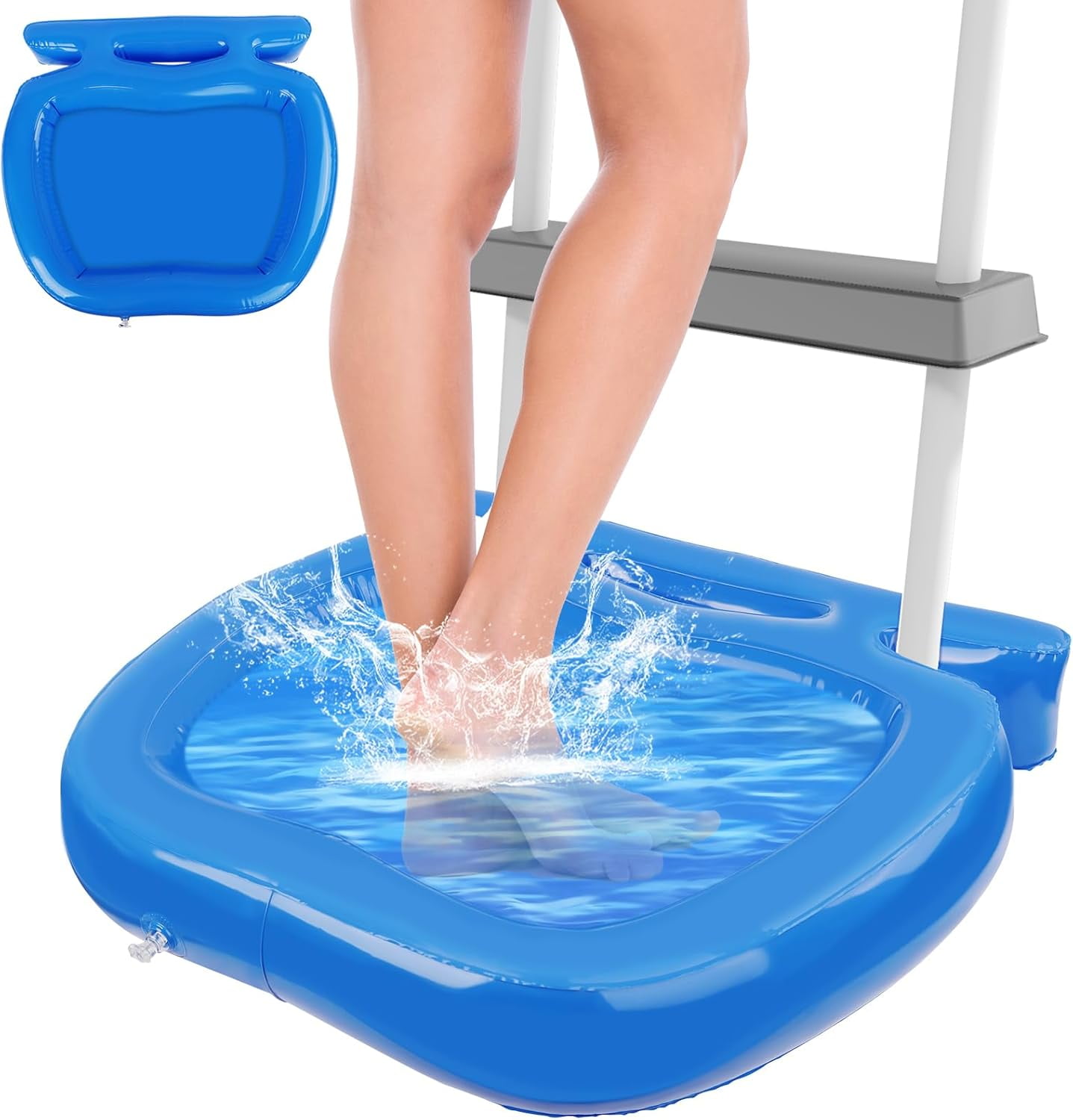 Pool Foot Bath, Inflatable Pool Foot Wash Tray for Pool Entry Ladder ...