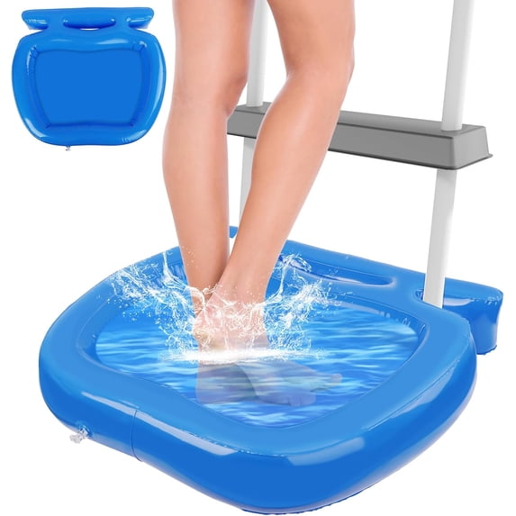 Pool Foot Bath, Inflatable Pool Foot Wash Tray for Pool Entry Ladder ...