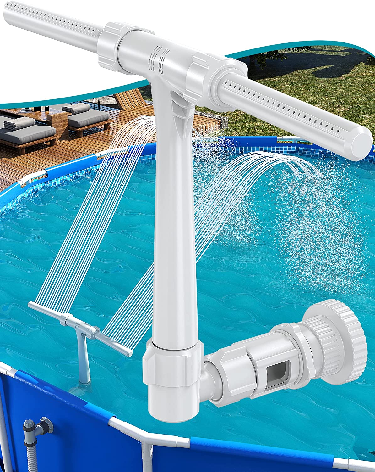 Pool Waterfall Fountains for Inground Pools and Above Ground Pools ...