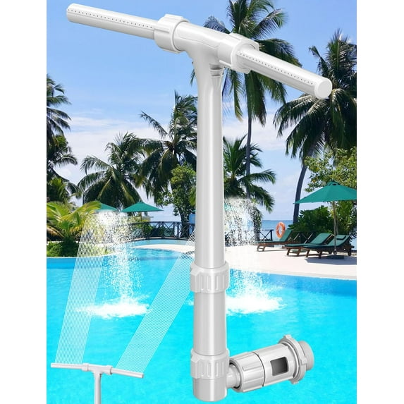 Pool Fountain for Above and In-Ground Pools, Pool Waterfall with Dual ...