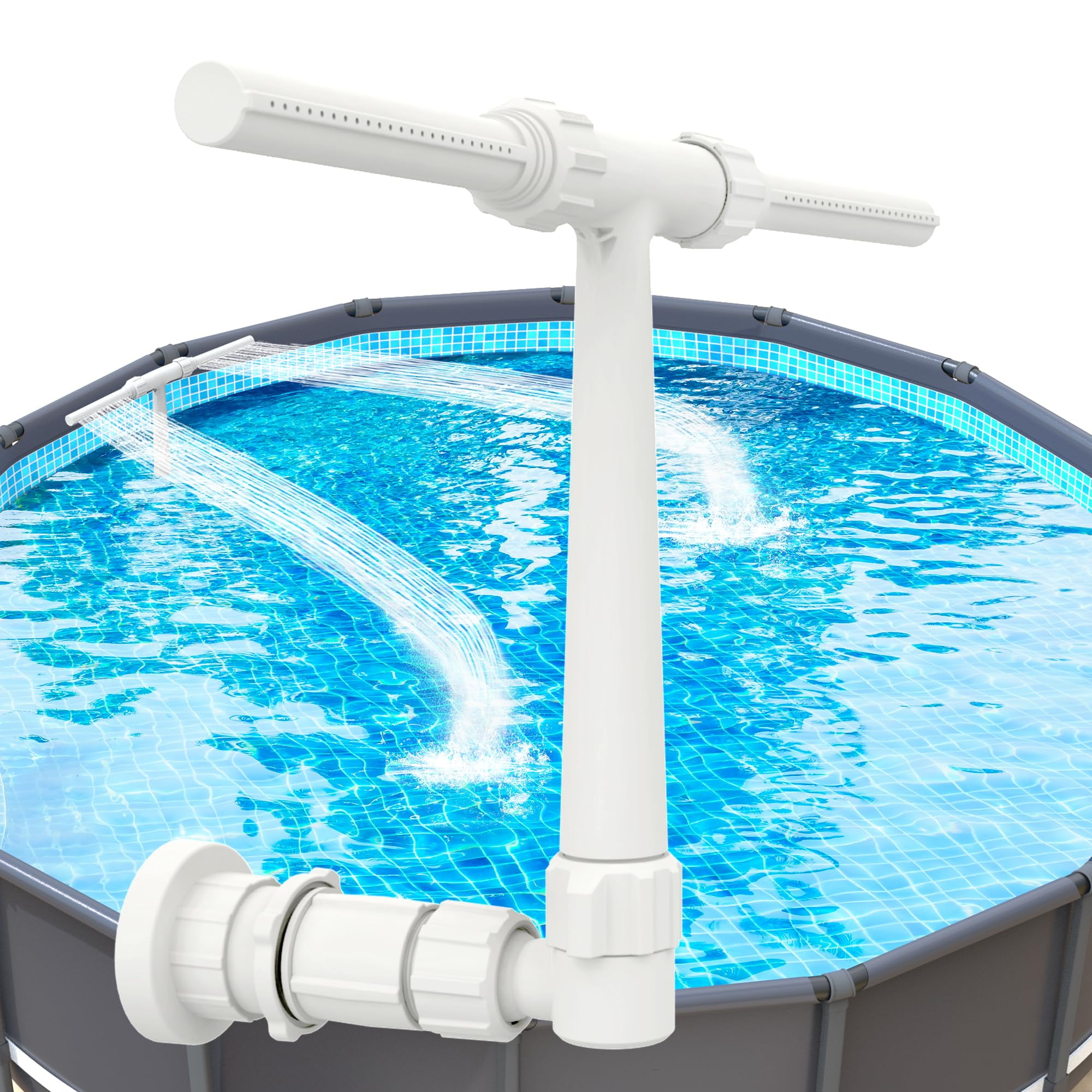 Pool Fountain Sprayer, Dual Spray Waterfall Sprinkler Fountain, Above ...