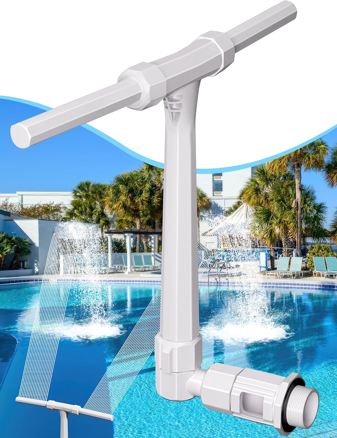 Pool Fountain above Swimming Pools, Adjustable Water Dual Spray ...