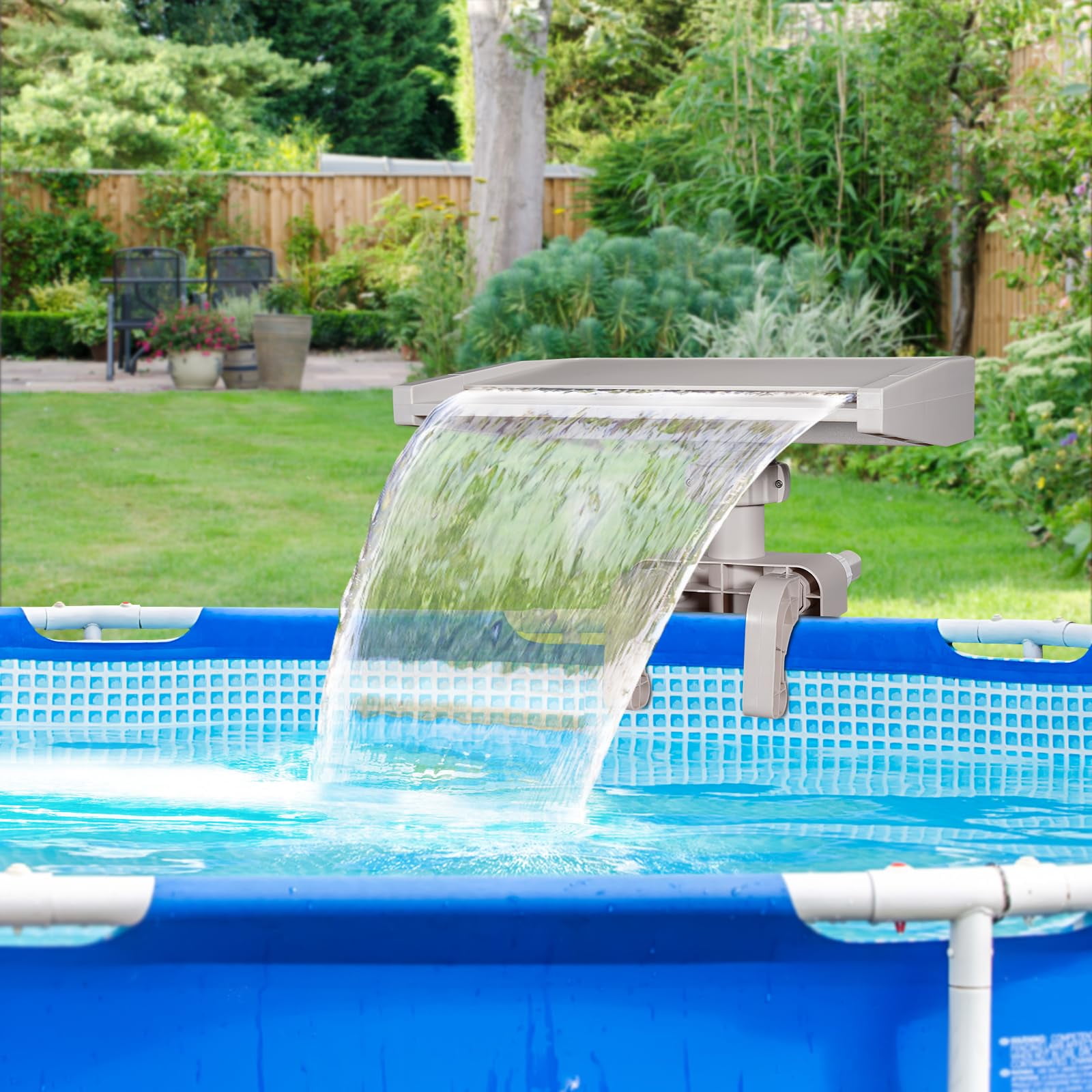 Pool Fountain Waterfall for Above Ground Pools, Swimming Pool Frame ...