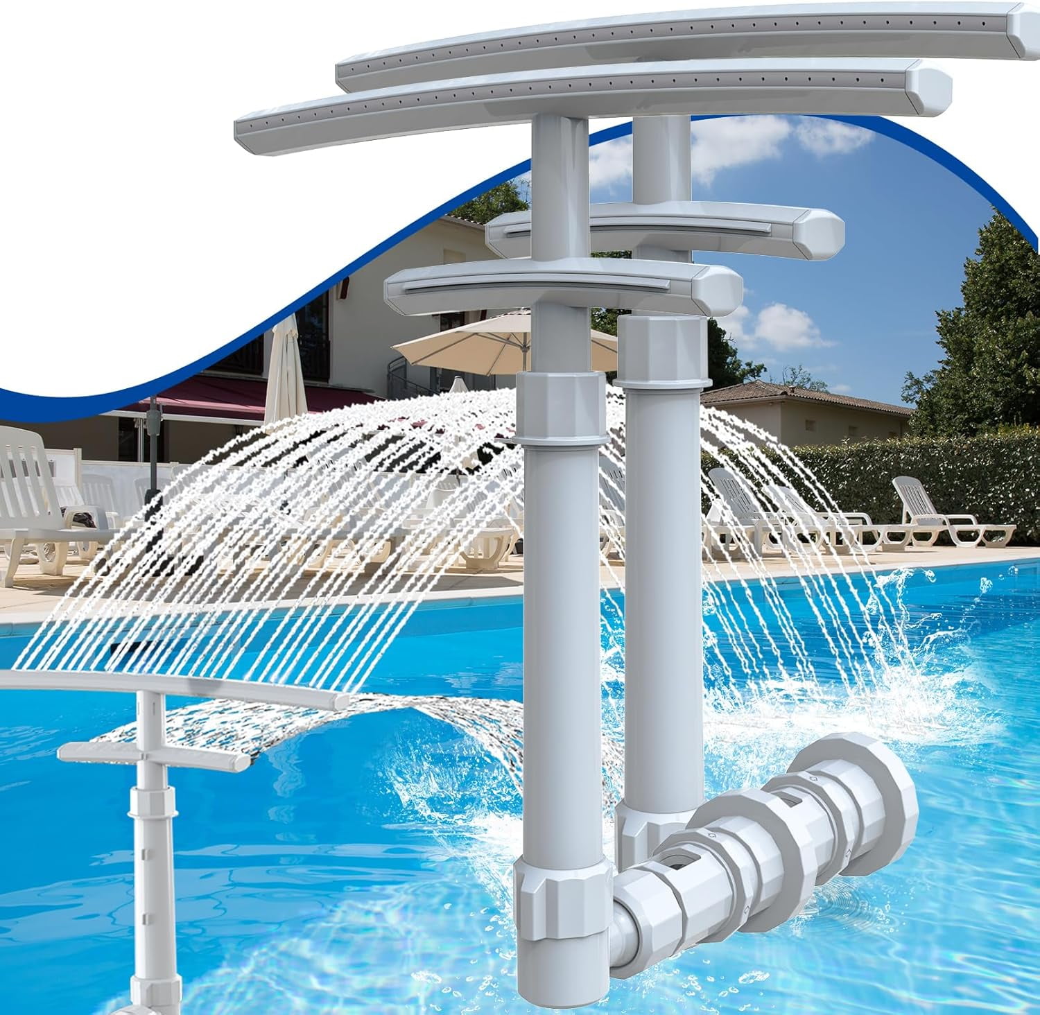 Pool Fountain for Above and Inground Pools, Dual-Layer Spray Pool ...